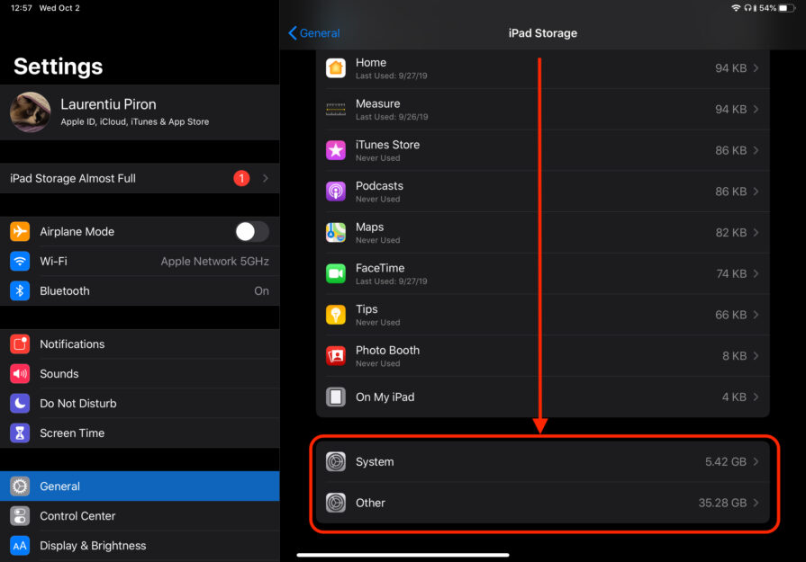 iPad Storage Almost Full - "Other" Filling Up Storage