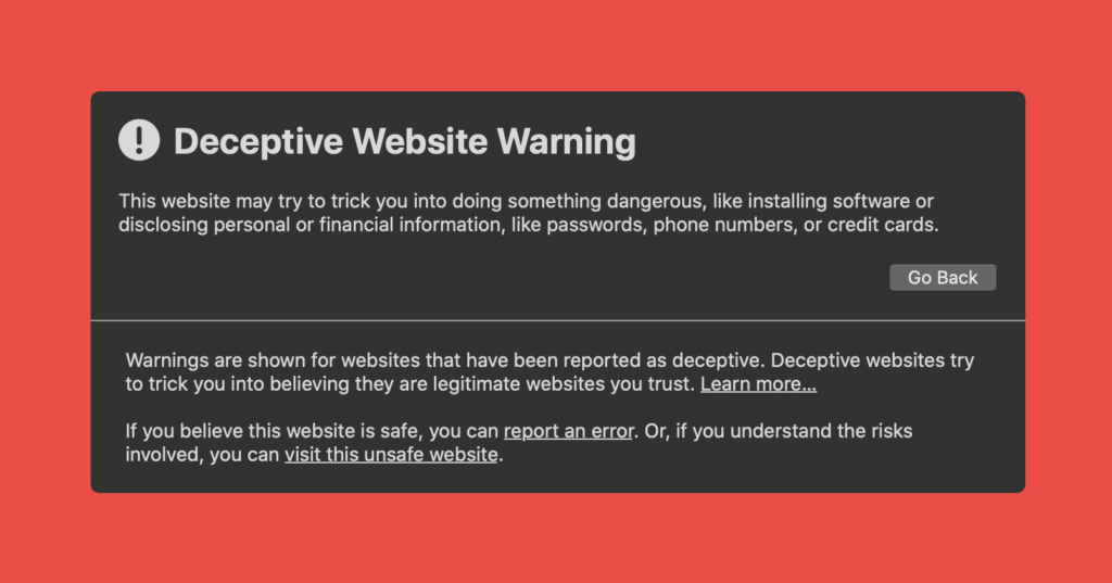 Deceptive Website Warning - Safari [Bypass & What Is]