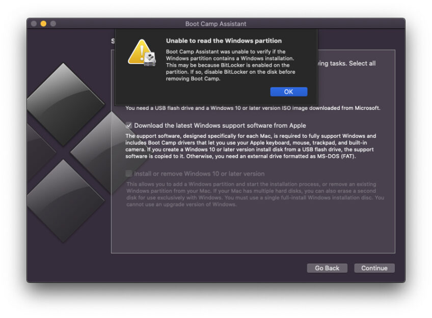 Fix "Unable to read the Windows partition" - Remove and combine Windows Partition