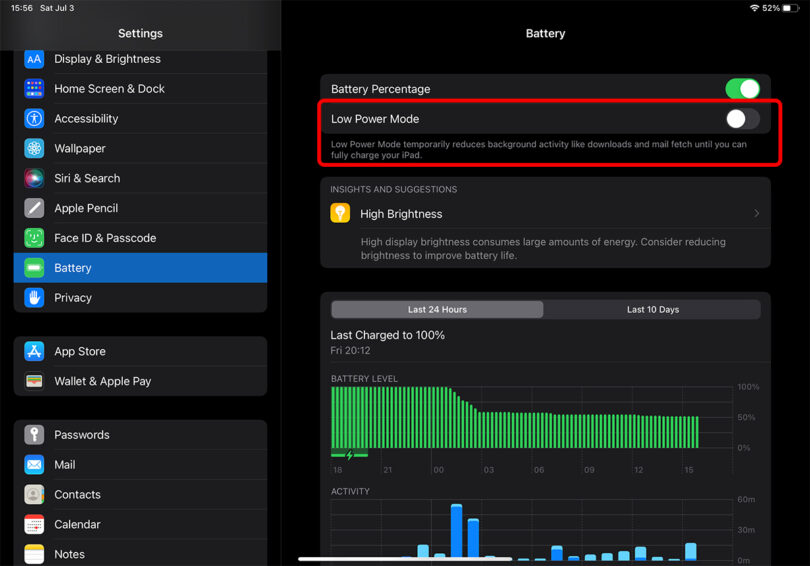 Activare / Dezactivare Low Power Mode pe MacBook si iPad