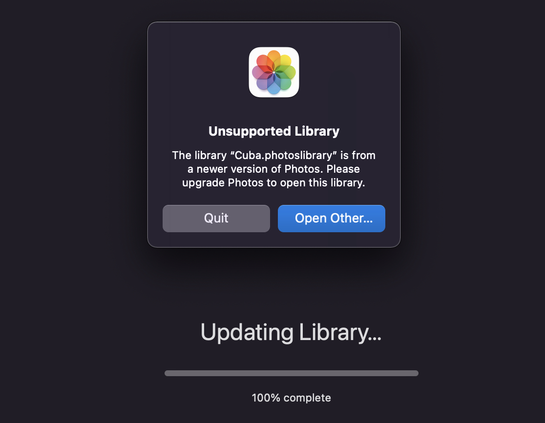 How-To Fix: Unsupported Library in macOS Photos App